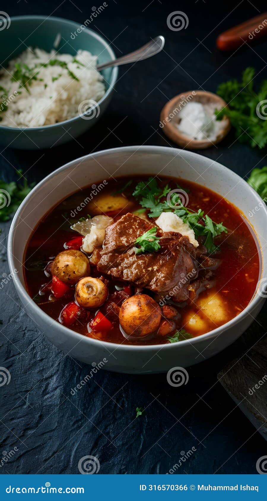 Studio Showcase Beef Stew, a Savory Delight in Focus Stock Illustration ...
