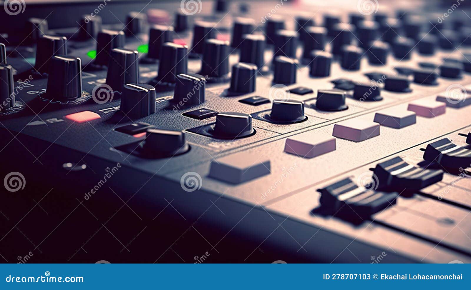 Studio Sound Mastery: Close-Up of a Professional Sound Mixer in Action ...