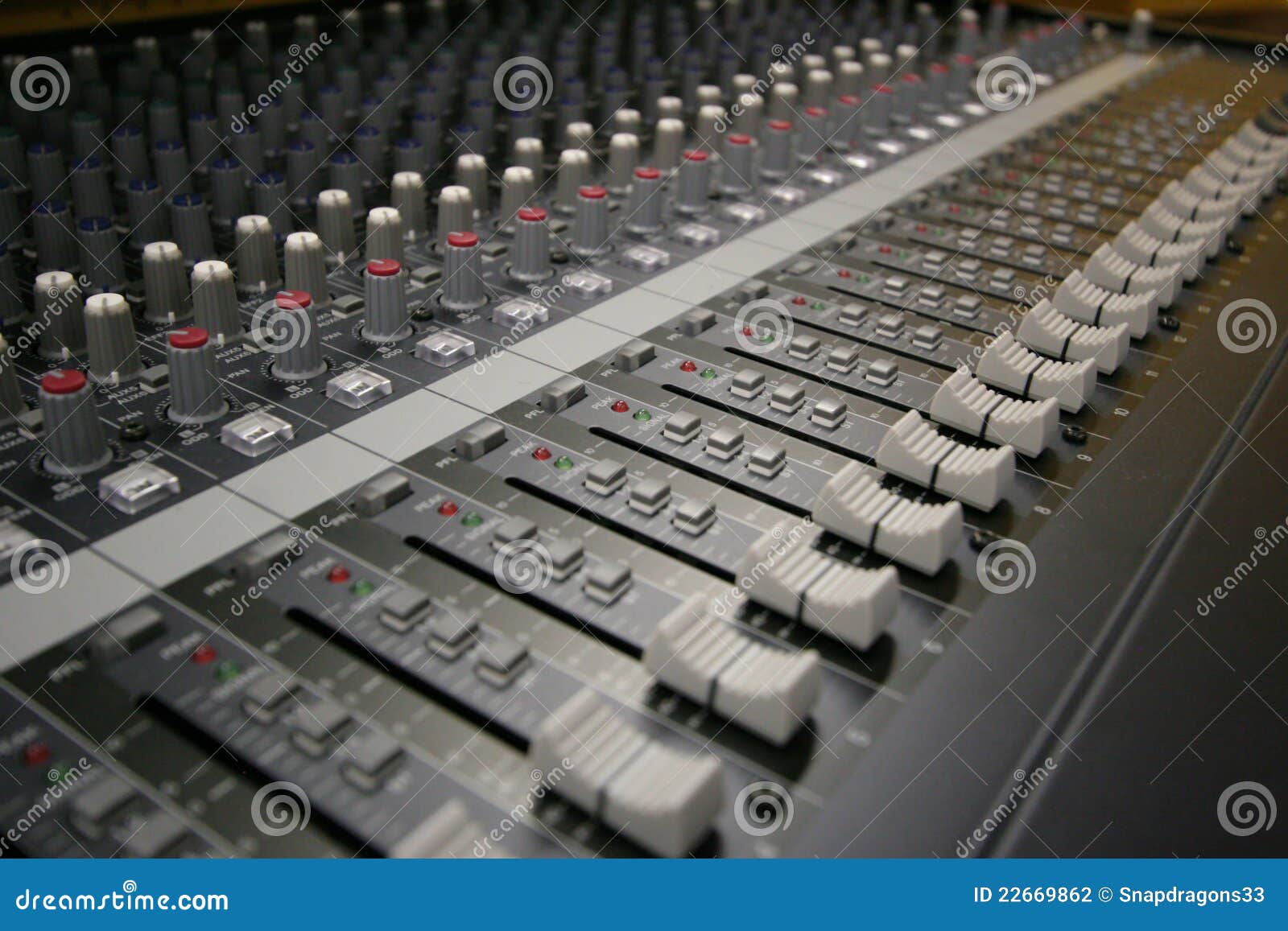Studio Sound Mixer stock photo. Image of slides, buttons - 22669862