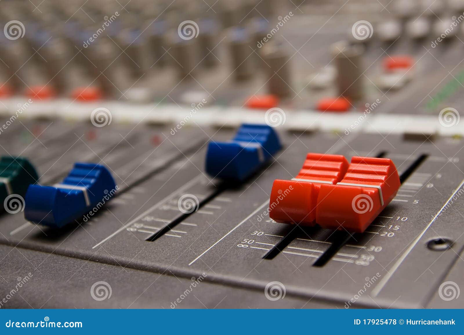 Studio sound mixer details stock photo. Image of panel - 17925478