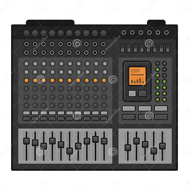 Studio Sound Mixer. Music Equalizer Console Stock Vector - Illustration ...