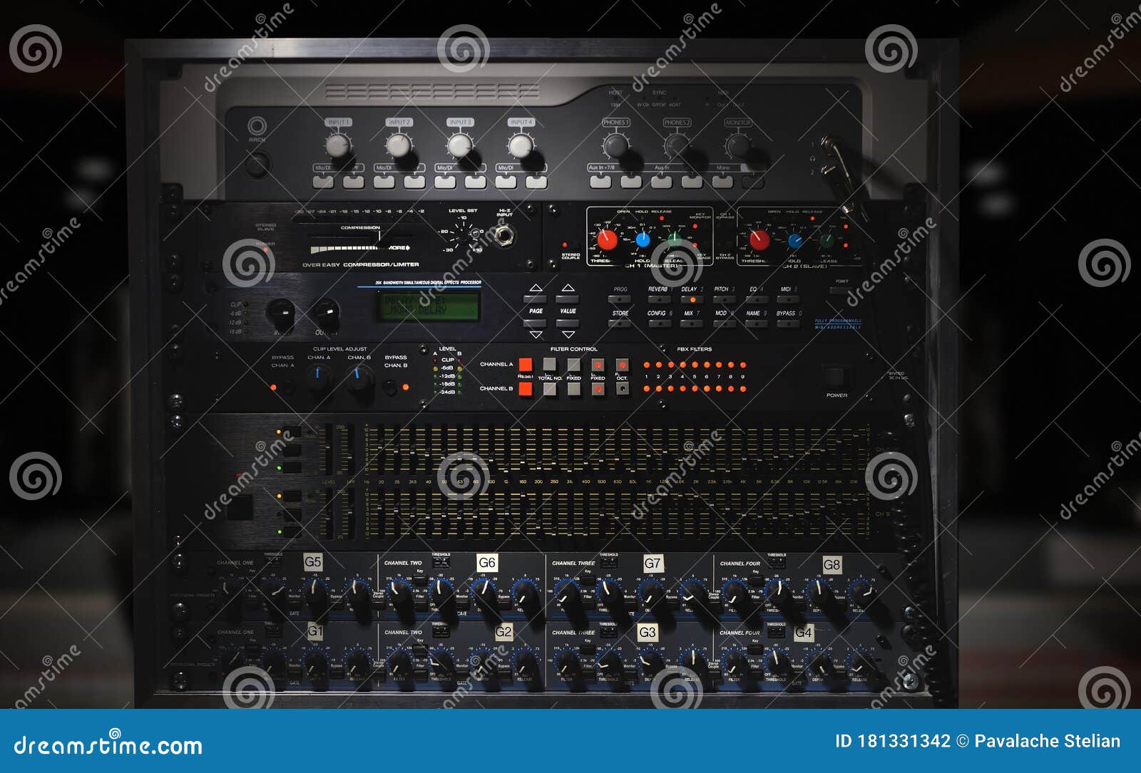 Studio Sound Processor with with Compressors, Preamplifiers and Audio ...