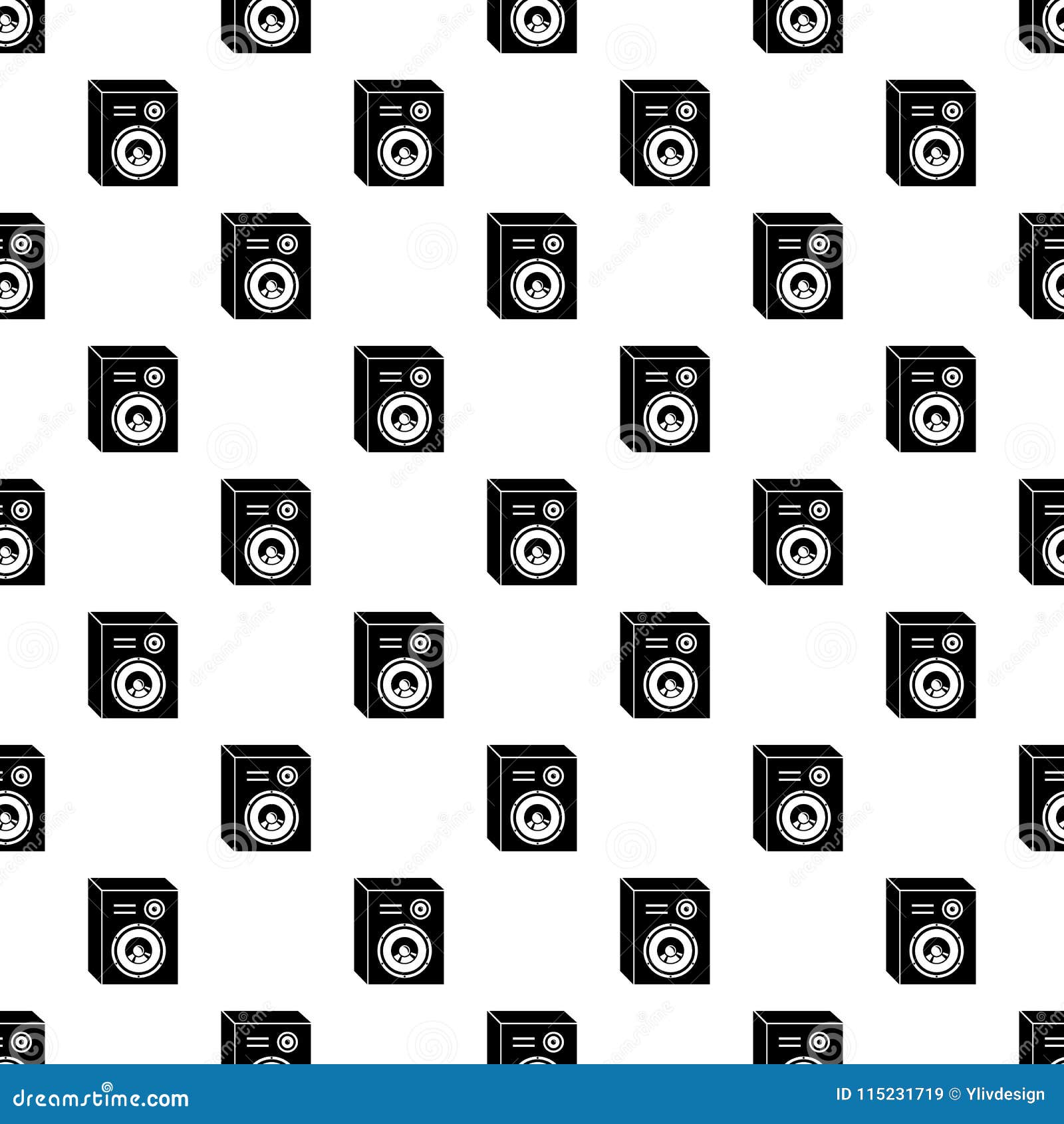 Studio Speakers Pattern Vector Seamless Stock Vector - Illustration of audio, disco: 115231719