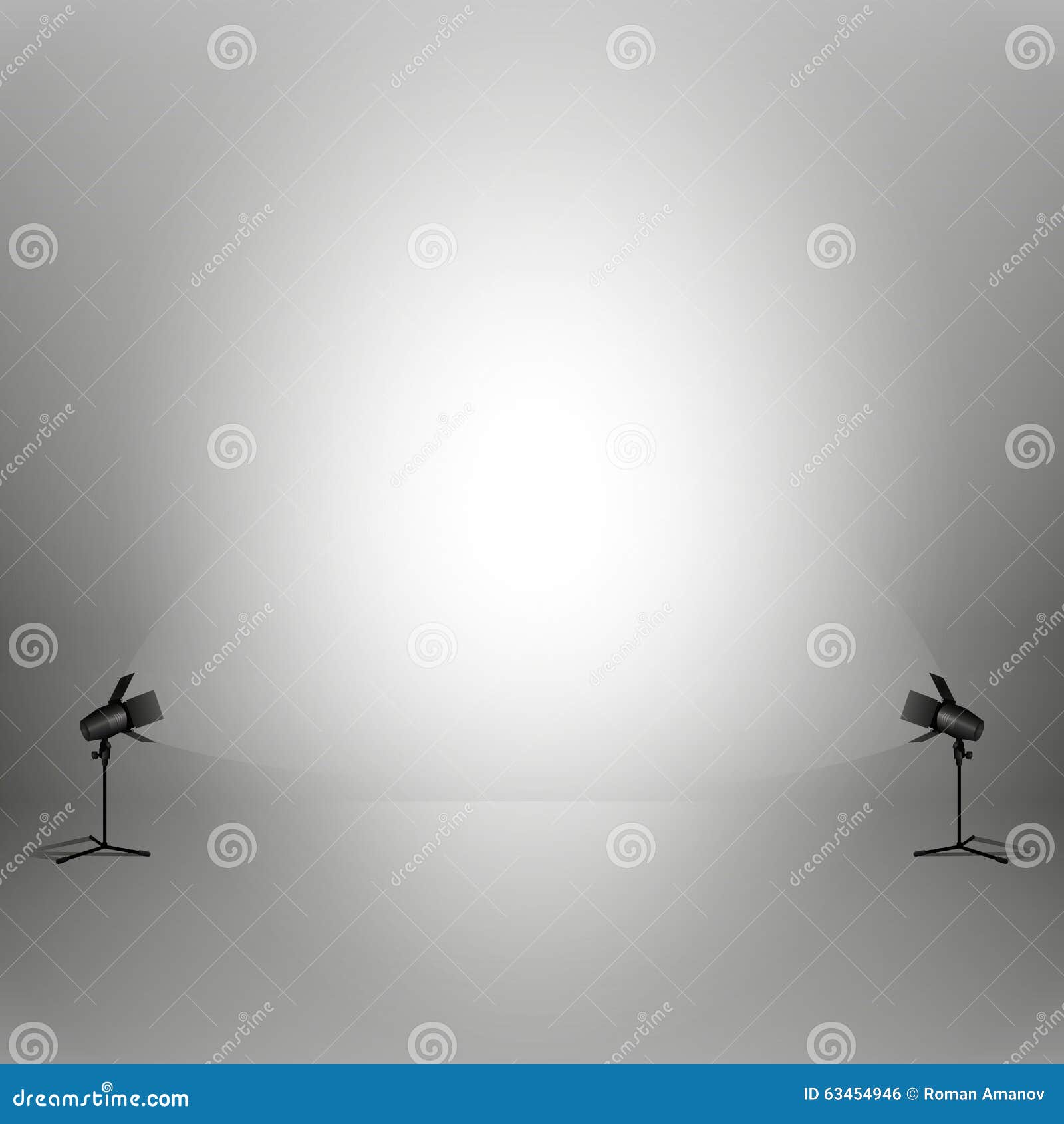Studio with spotlights stock illustration. Illustration of inside ...