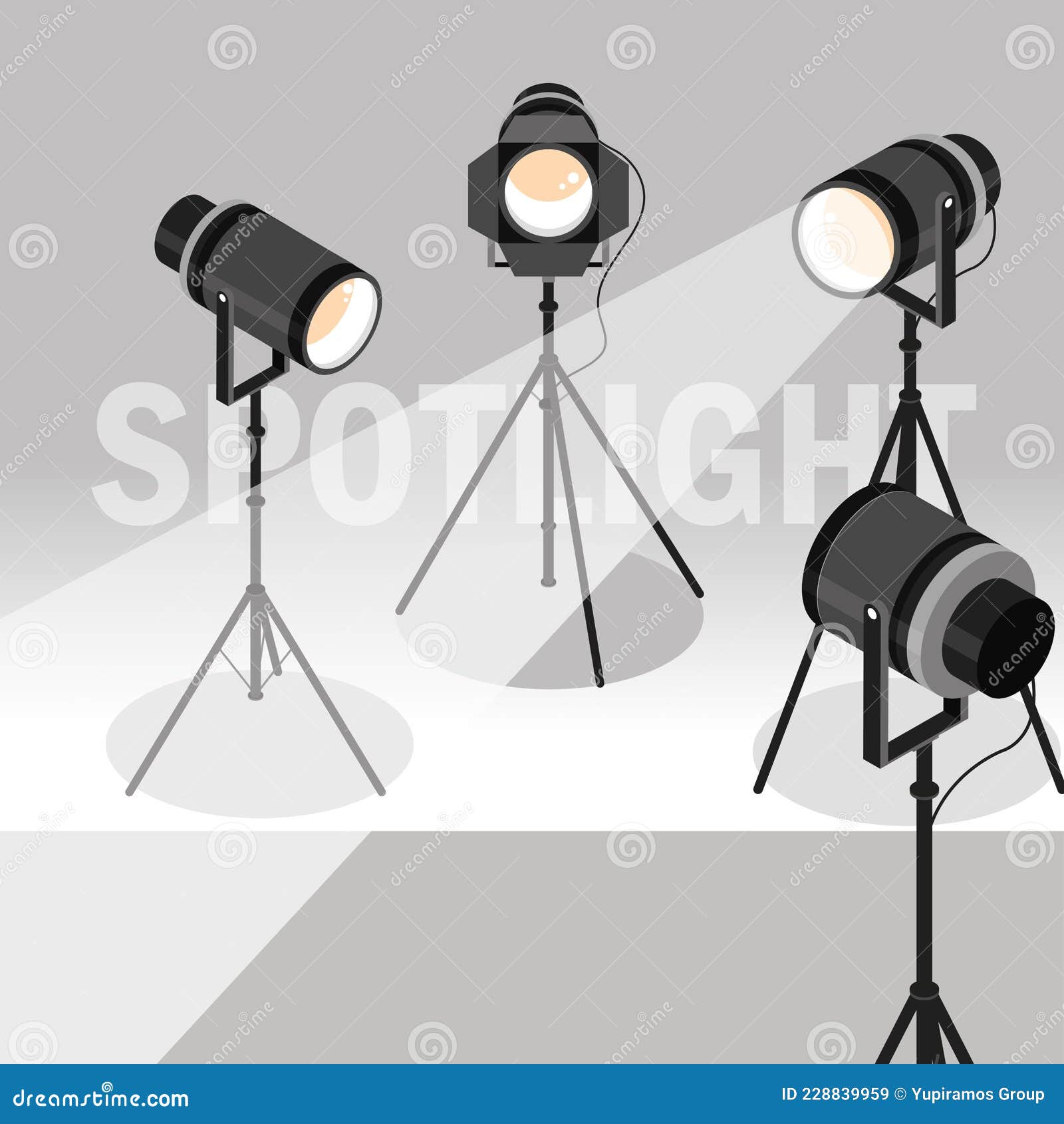 Studio Spotlights on Tripod Stock Vector - Illustration of equipment ...