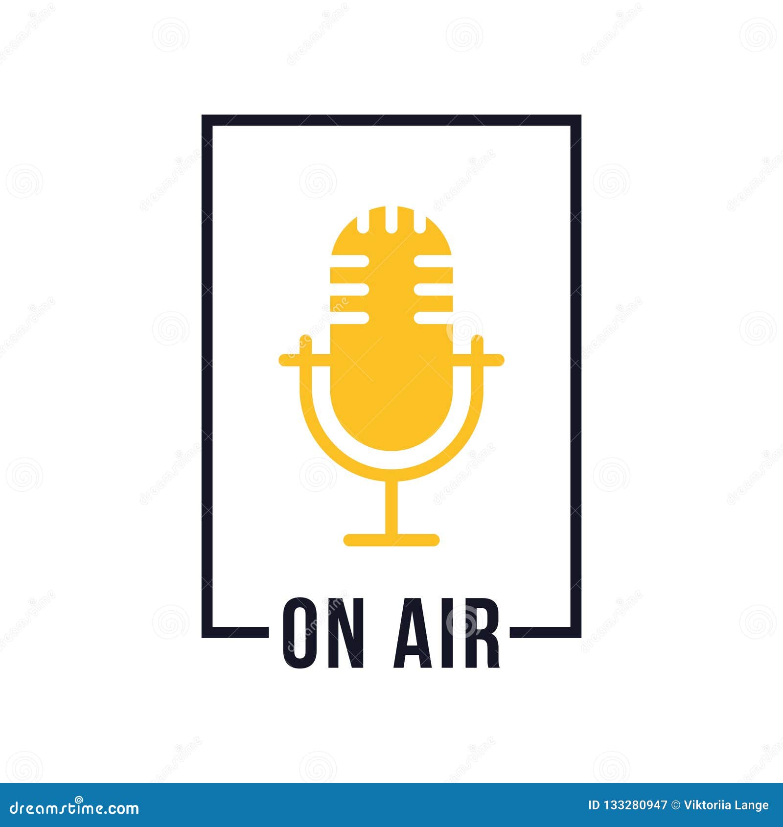 Studio Table Microphone with Text on Air. Stock Vector - Illustration ...