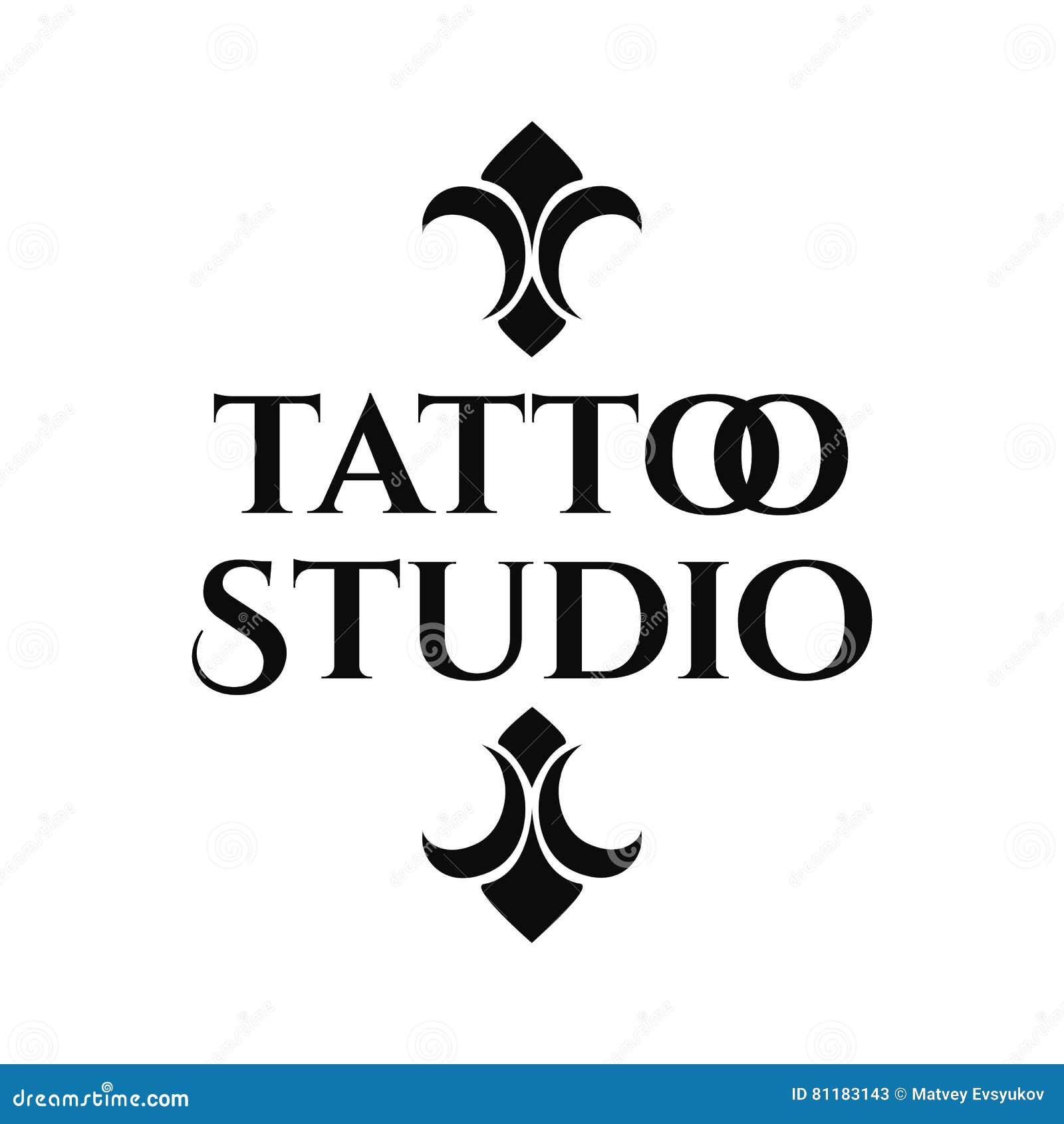 Studio Tattoo Retro Logo With Crown Cartoon Vector | CartoonDealer.com ...