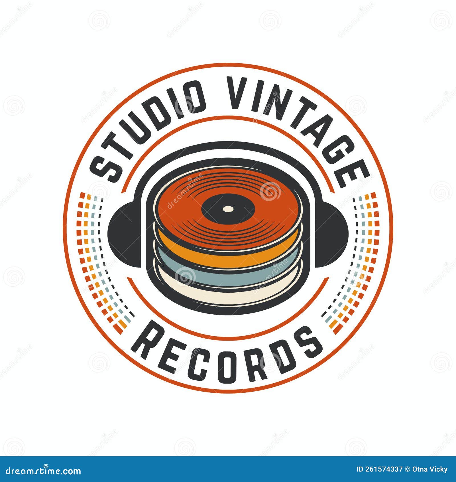 Studio Record Logo in Vintage Style Stock Vector - Illustration of ...