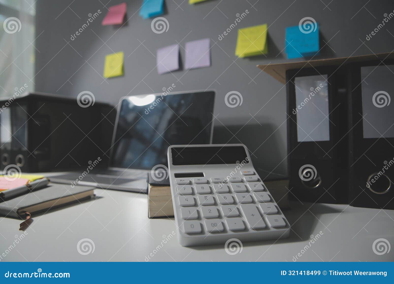 Studio Workspace with Laptop Computer and Office Supplies. Work from ...