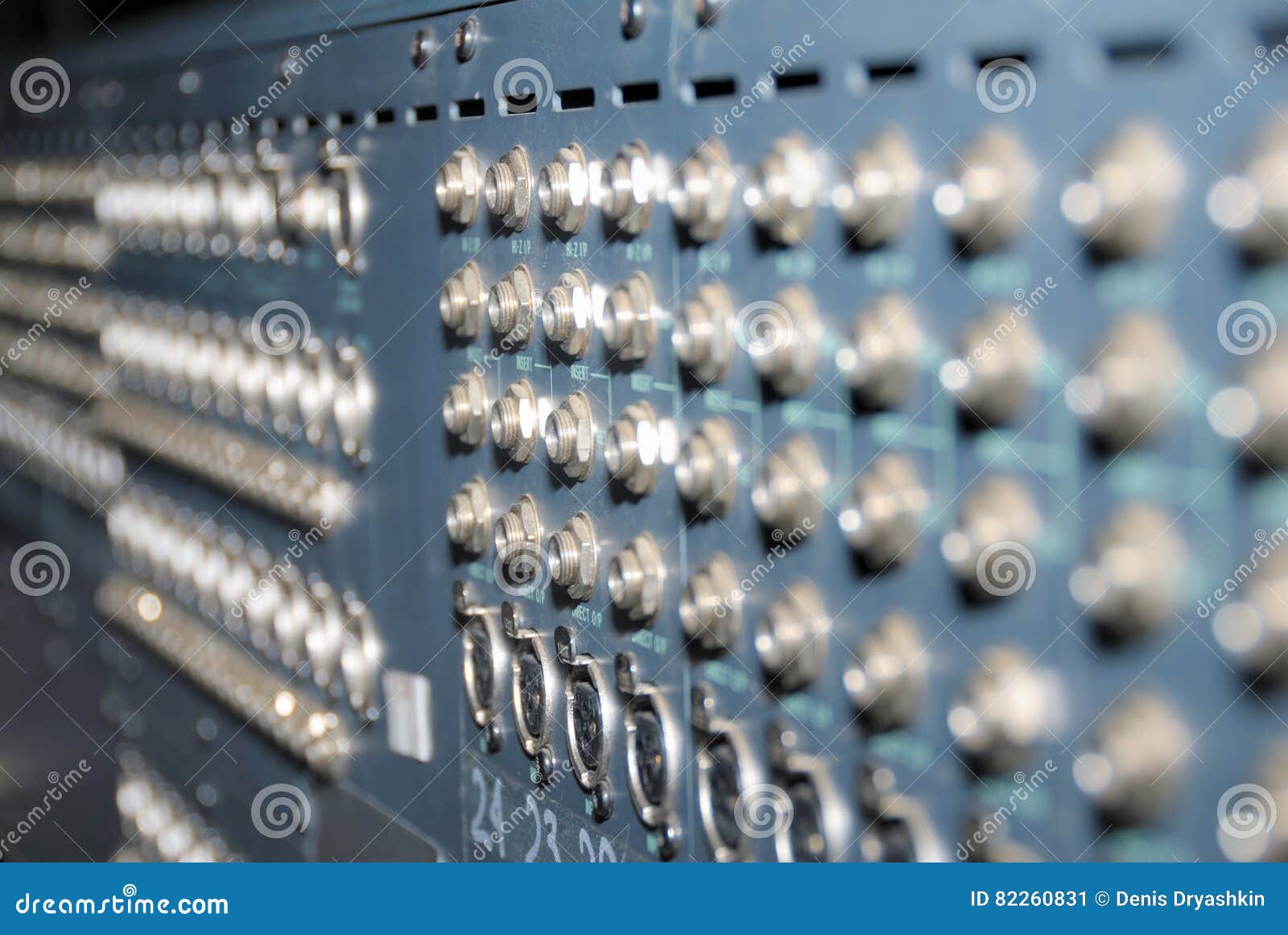 Studio Xlr Cables Patch Panel. Stock Image - Image of metal, block ...