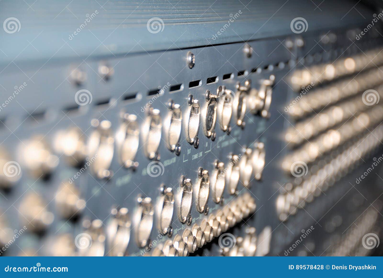 Studio Xlr Cables Patch Panel. Stock Photo - Image of metal, control ...