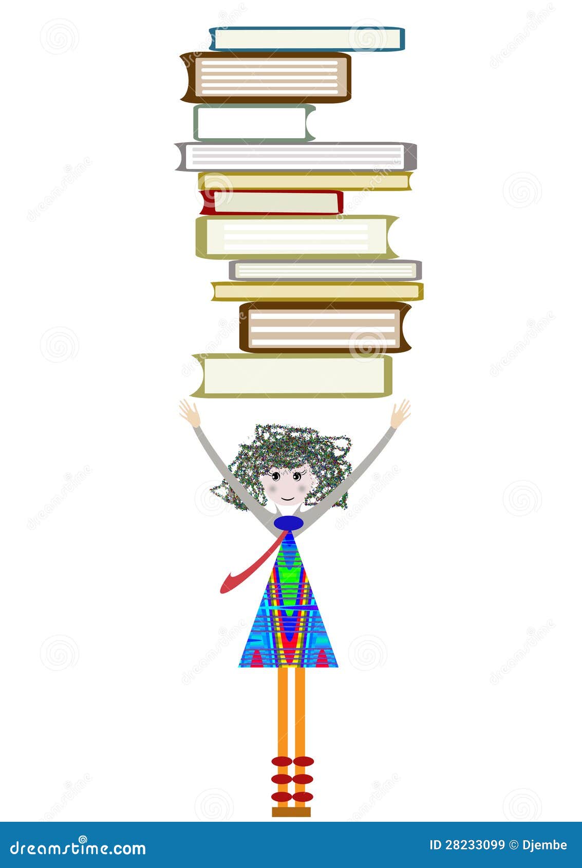 Studious child stock illustration. Illustration of children - 28233099