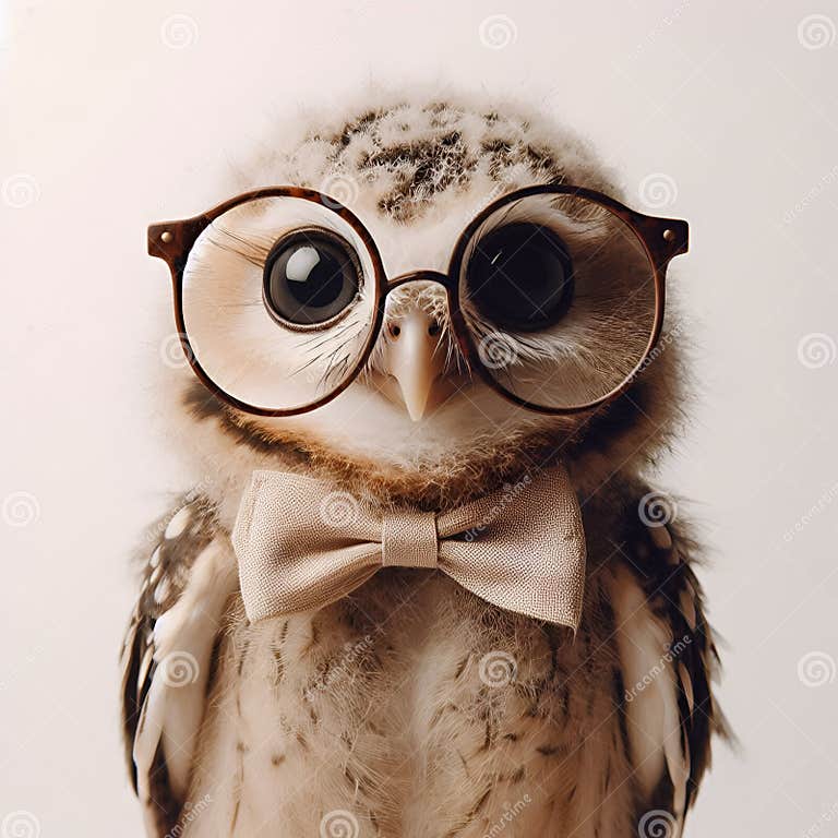 Studious Owl: Dedicated To Learning with Glasses. Stock Illustration ...