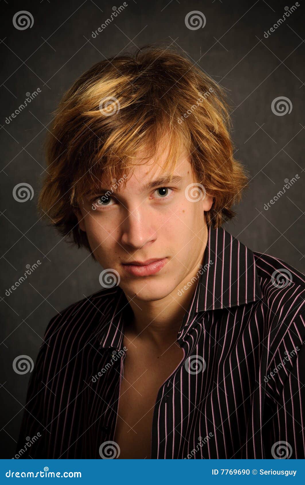 Studious Teen Male Head Shot Stock Photo - Image of young, expression ...