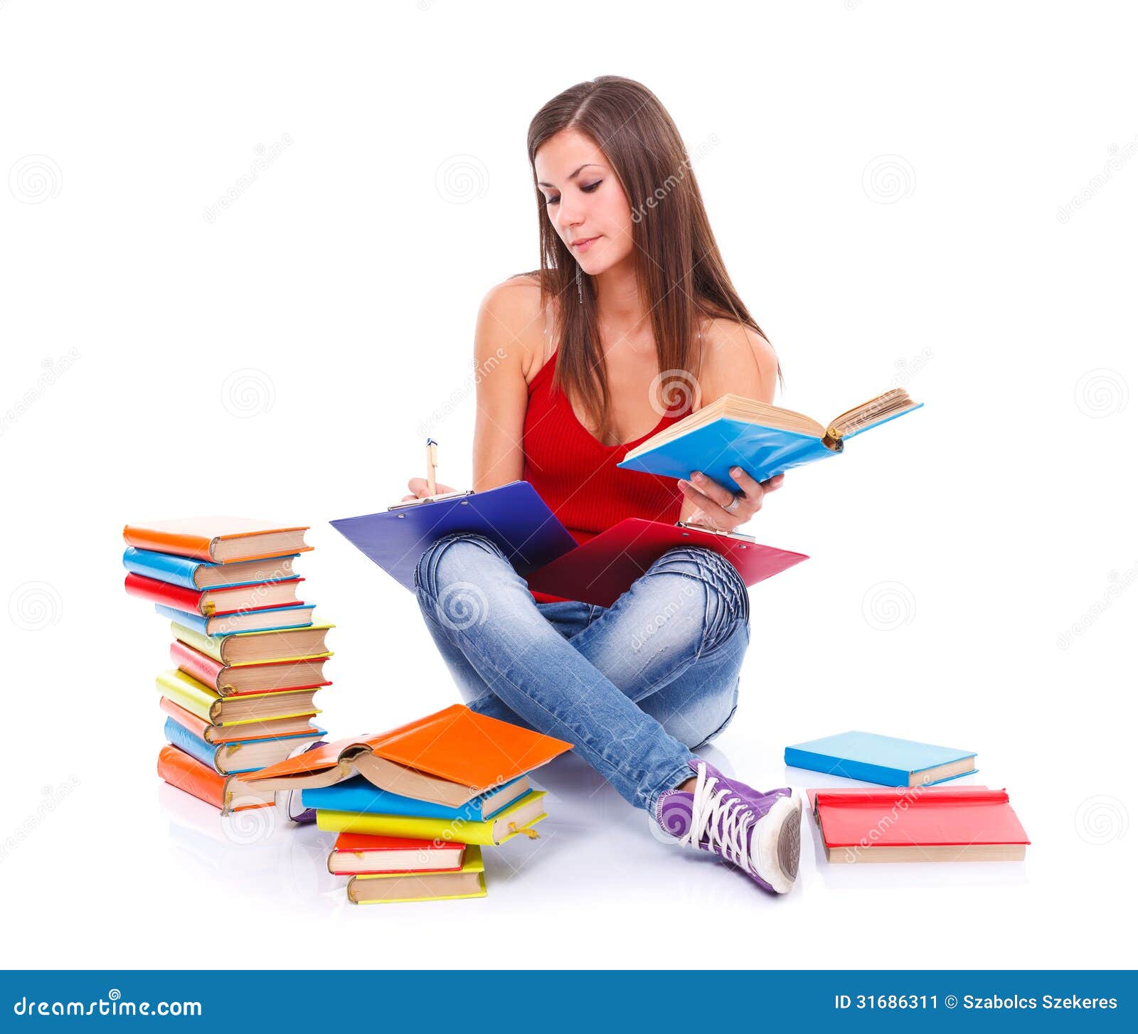 Studious woman stock image. Image of pile, beautiful - 31686311 Studious woman stock image. Image of pile, beautiful - 31686311