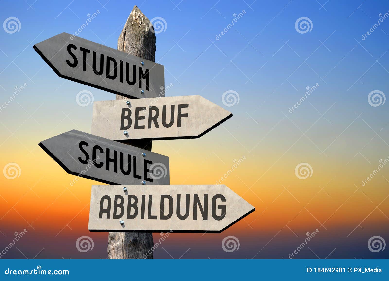 Studium, Beruf, Schule Abbildung - German/ Studies, Profession, School ...