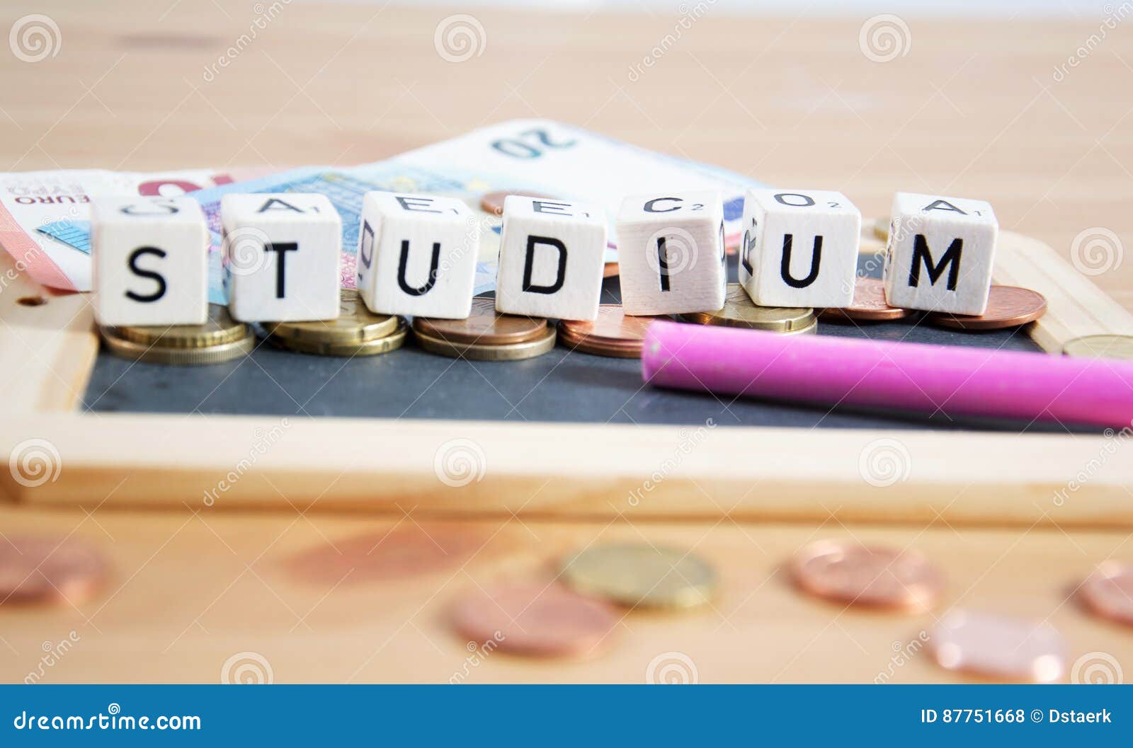 Studium - the German Word for Studies Stock Photo - Image of bills ...