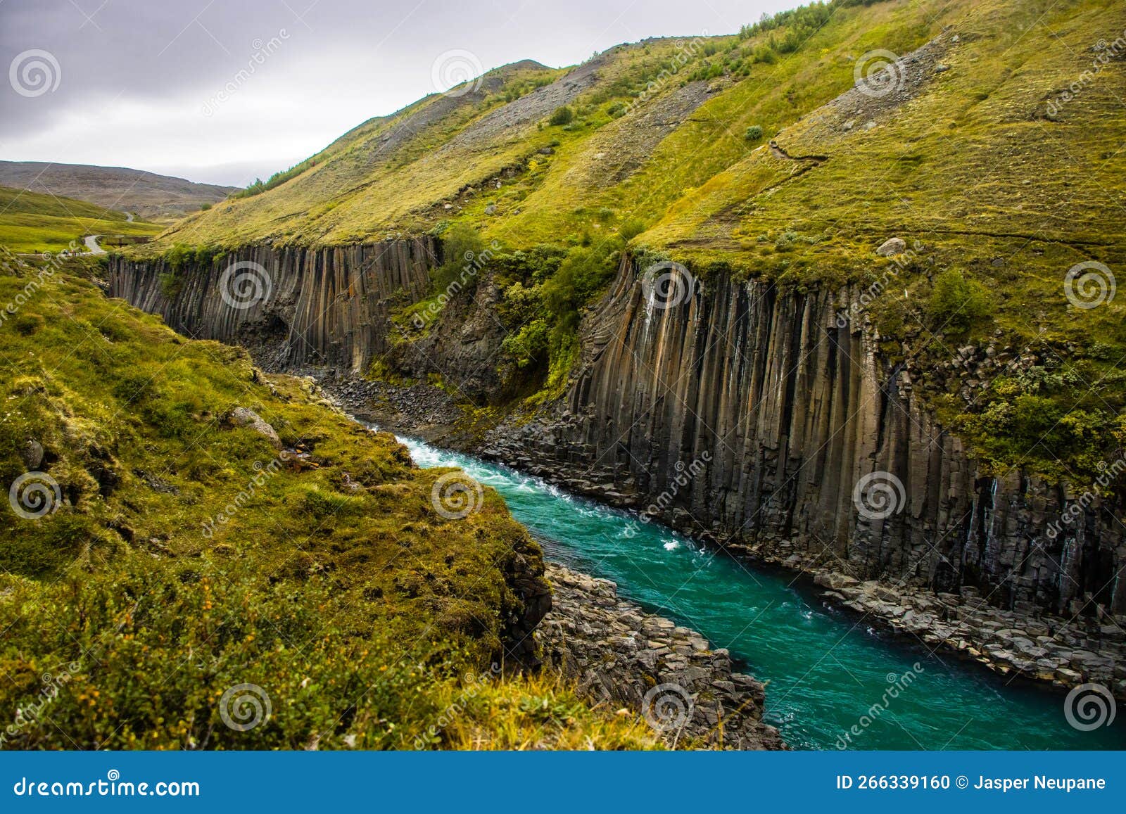 Studlafoss And Studlagil Basalt Rock Columns Canyon Dramatic Landscape ... Studlafoss And Studlagil Basalt Rock Columns Canyon Dramatic Landscape ...