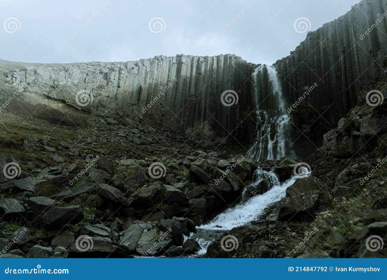 Studlafoss Waterfall in East Iceland Stock Photo - Image of rural ...