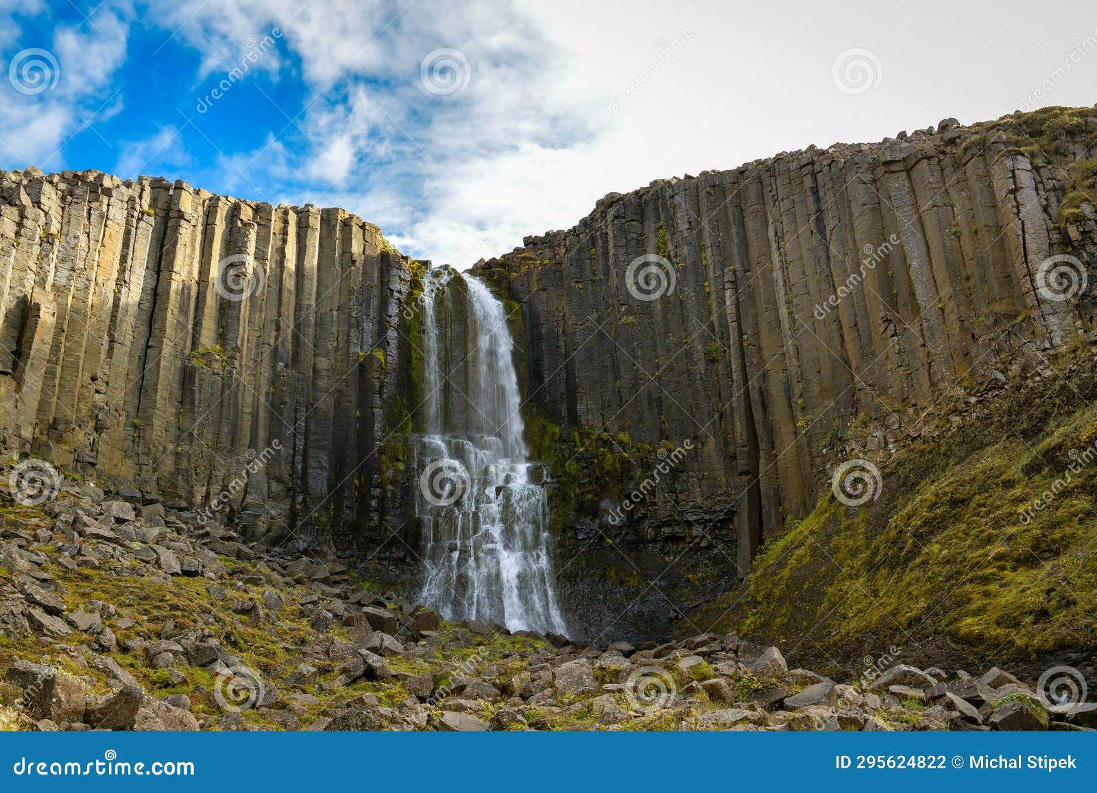 Studlafoss And Studlagil Basalt Rock Columns Canyon Dramatic Landscape ... Studlafoss And Studlagil Basalt Rock Columns Canyon Dramatic Landscape ...