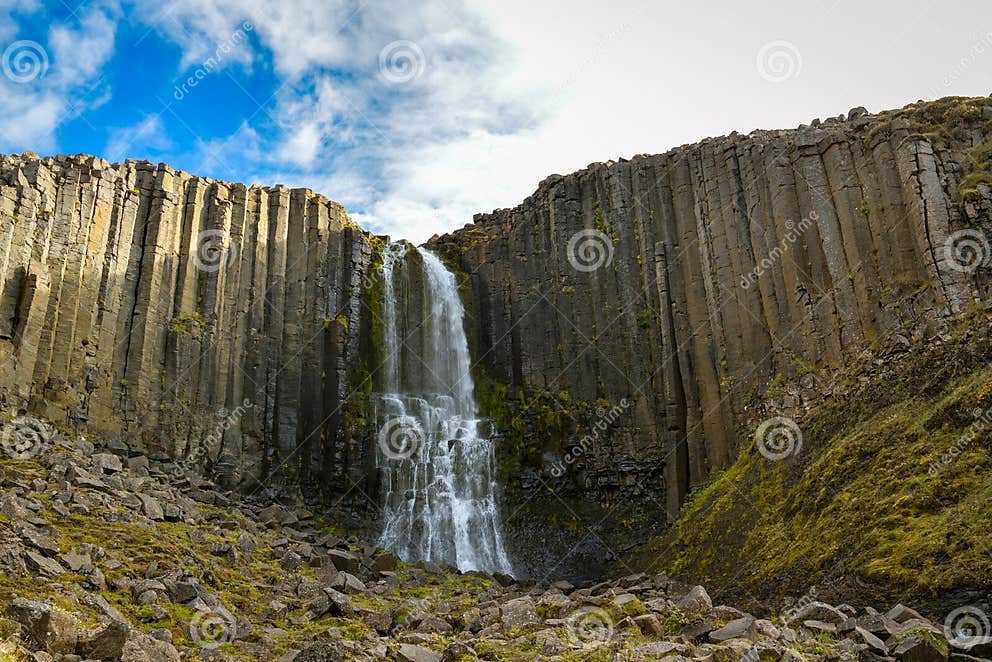 Studlafoss Waterfall Close To Studlagil Canyon Stock Photo - Image of ...