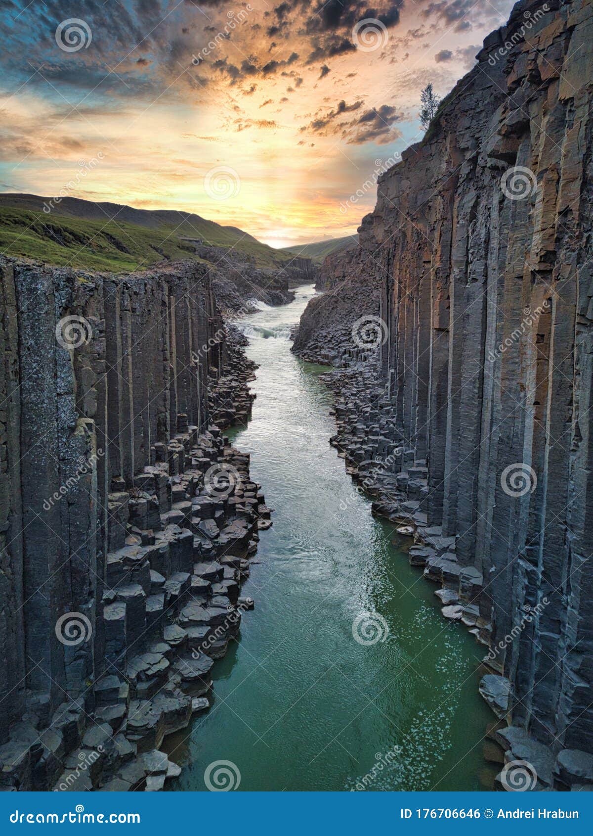 Studlagil Basalt Canyon In Iceland. Most Famous And Popular Place In ... Studlagil Basalt Canyon In Iceland. Most Famous And Popular Place In ...