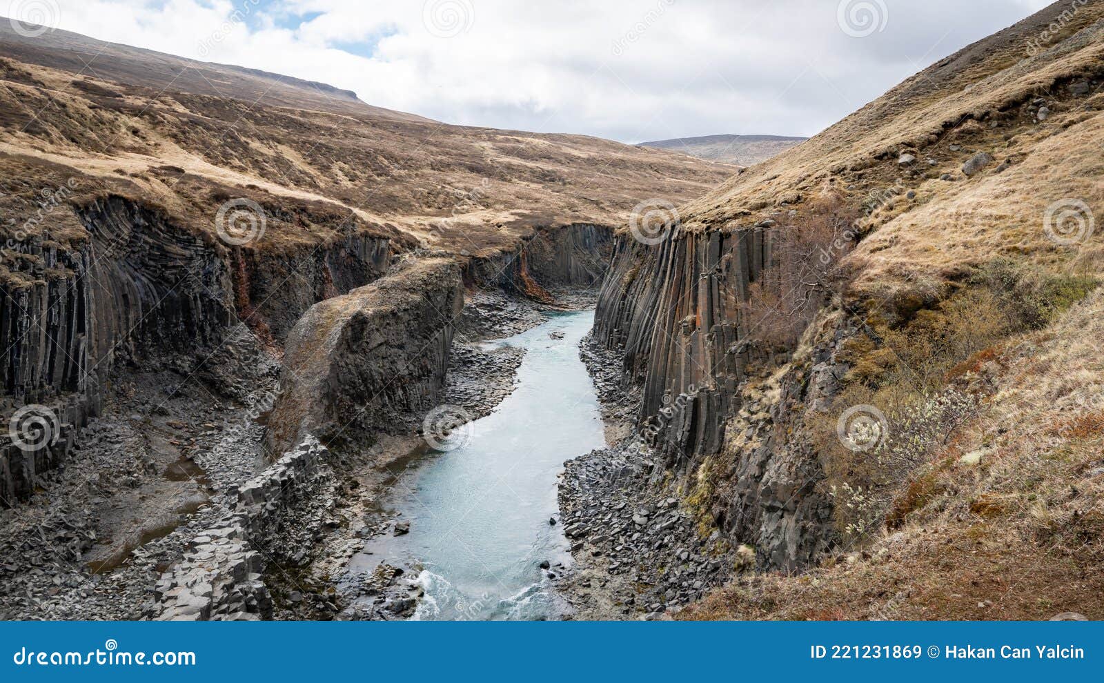 Studlagil Basalt Canyon with Volcanic Basalt Columns, Iceland Stock ...