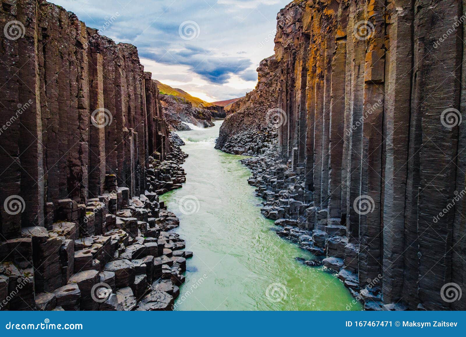 Studlagil Canyon, Jokulsa a Bru River in Iceland, Drone Shot Stock ... Studlagil Canyon, Jokulsa a Bru River in Iceland, Drone Shot Stock ...
