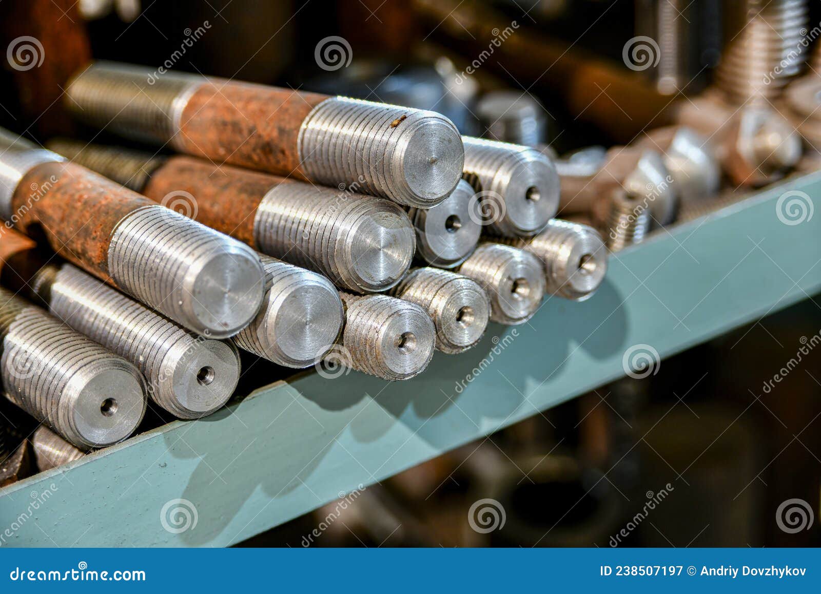 Studs with Thread on Both Sides, Turned on a Lathe Stock Image - Image ...