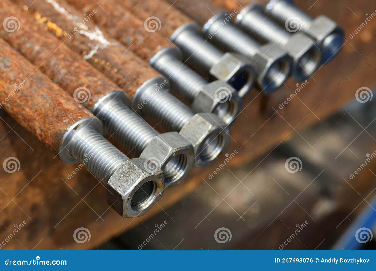 Studs with Threaded Threads and Nuts after Production on a Cnc Lathe ...