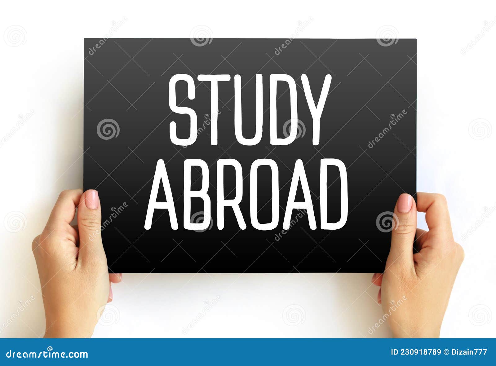 STUDY ABROAD Text on Card, Concept Background Stock Image - Image of ...