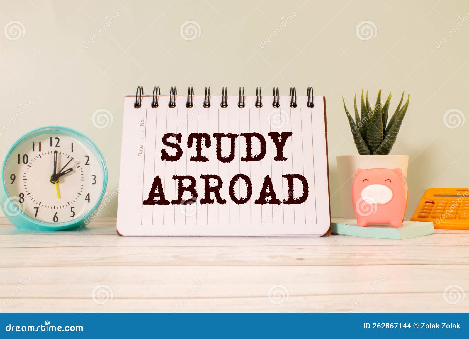 Study Abroad. Text on Yellow Sticker on Notepad Stock Photo - Image of ...