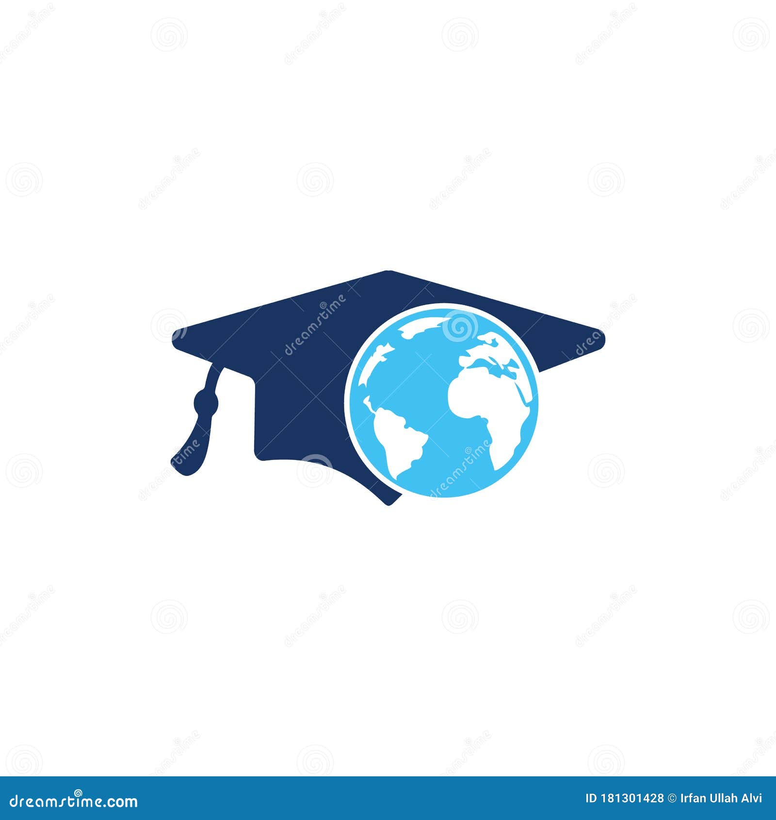 Study Abroad Vector Logo Design. Stock Vector - Illustration of globe ...