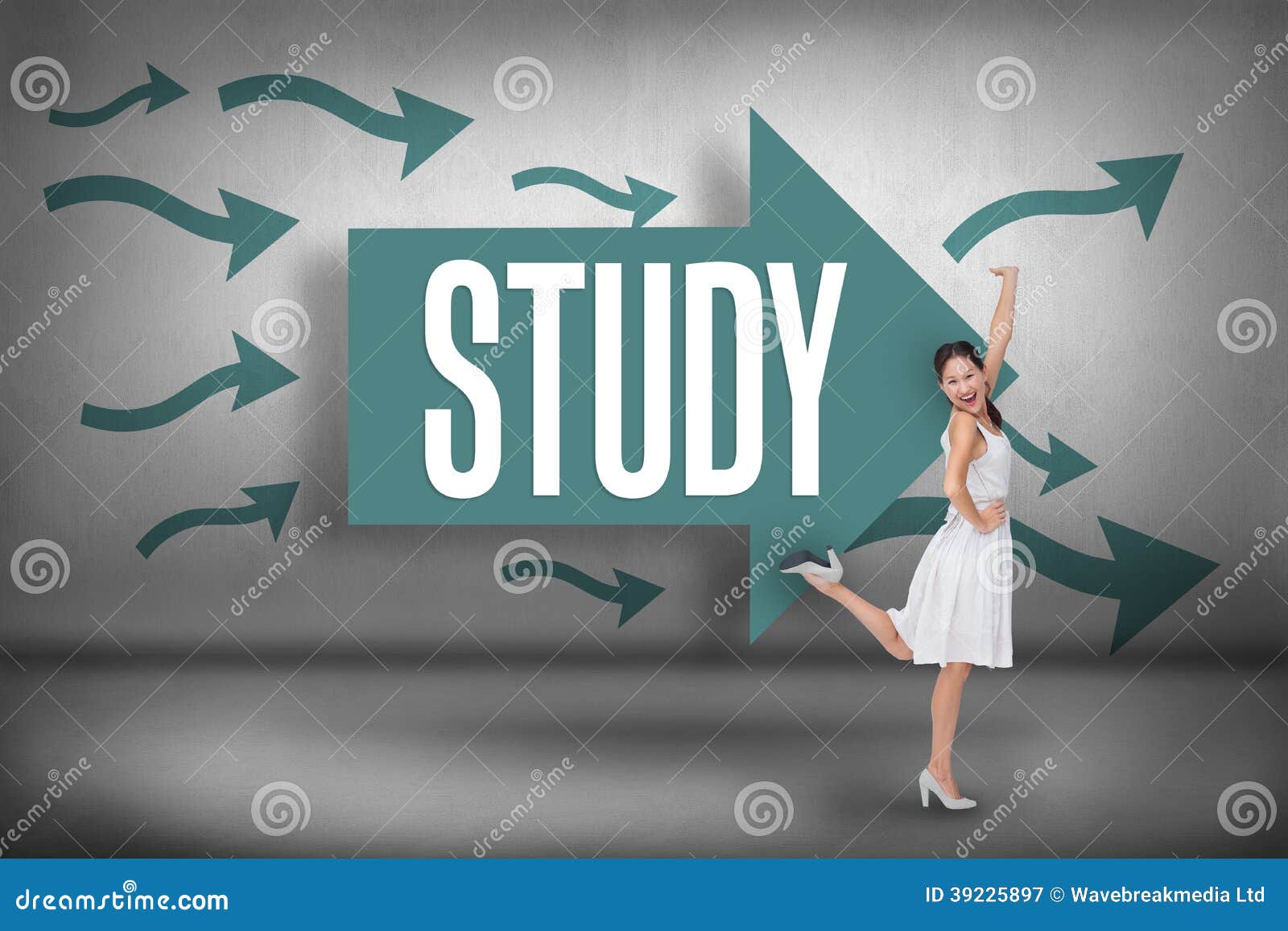 Study Against Arrows Pointing Stock Image - Image of tied, posing: 39225897