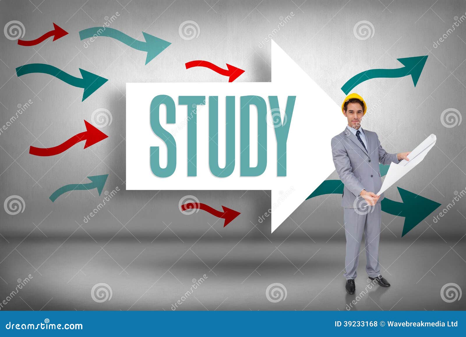 Study Against Arrows Pointing Stock Photo - Image of hair, brown: 39233168