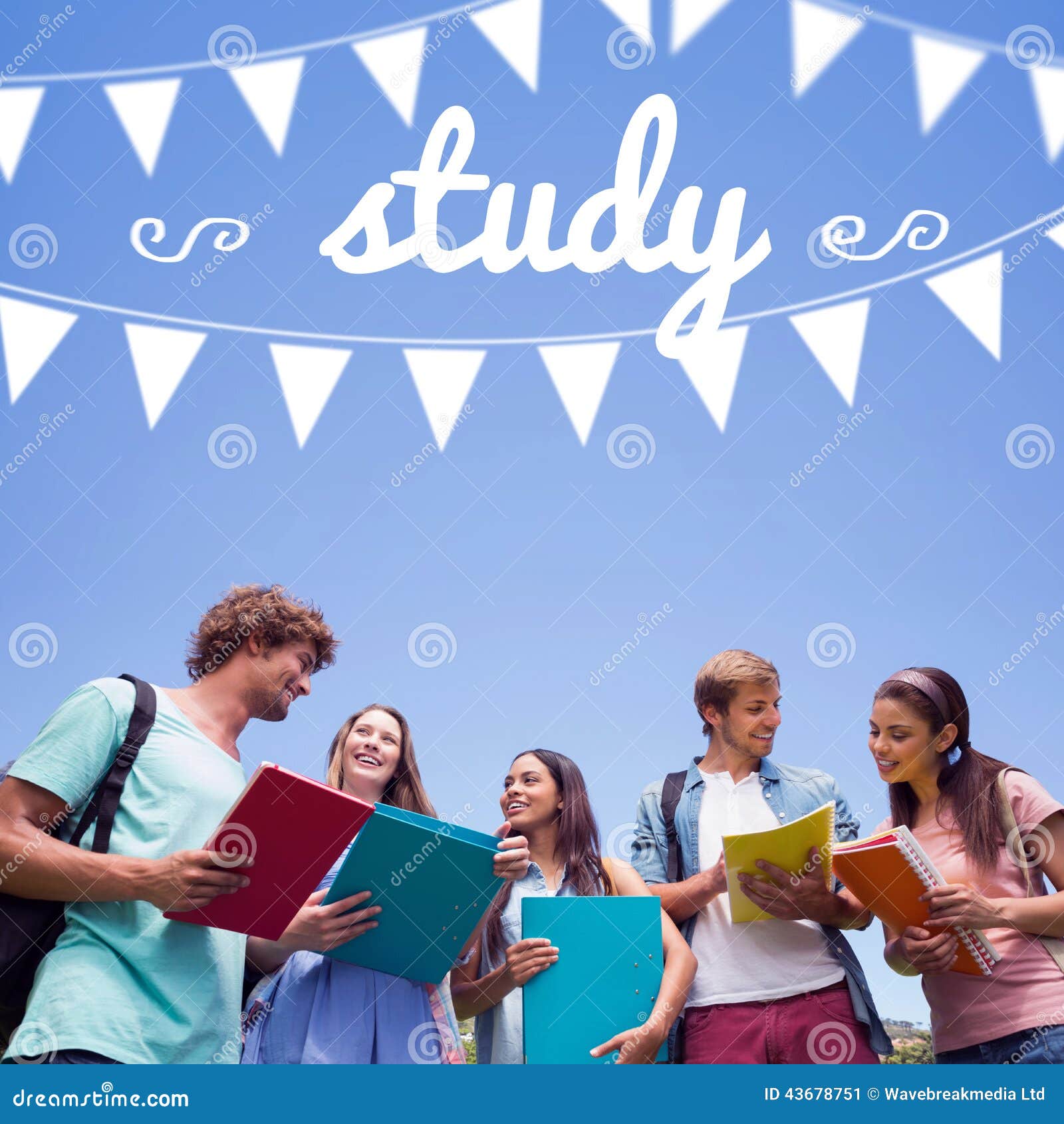 Study Against Students Standing and Chatting Together Stock Image ...