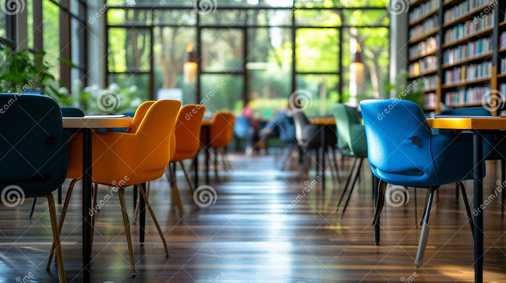 A Study Area in the Library, Equipped with Spacious Desks and Ergonomic ...
