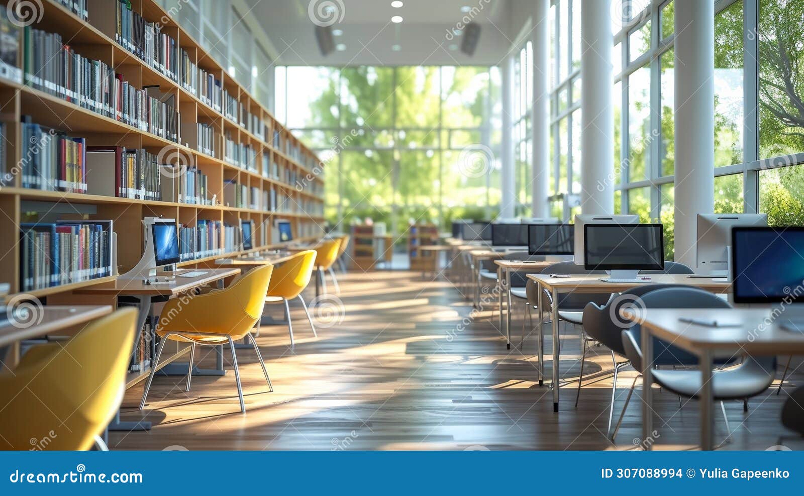 A Study Area in the Library, Equipped with Spacious Desks and Ergonomic ...