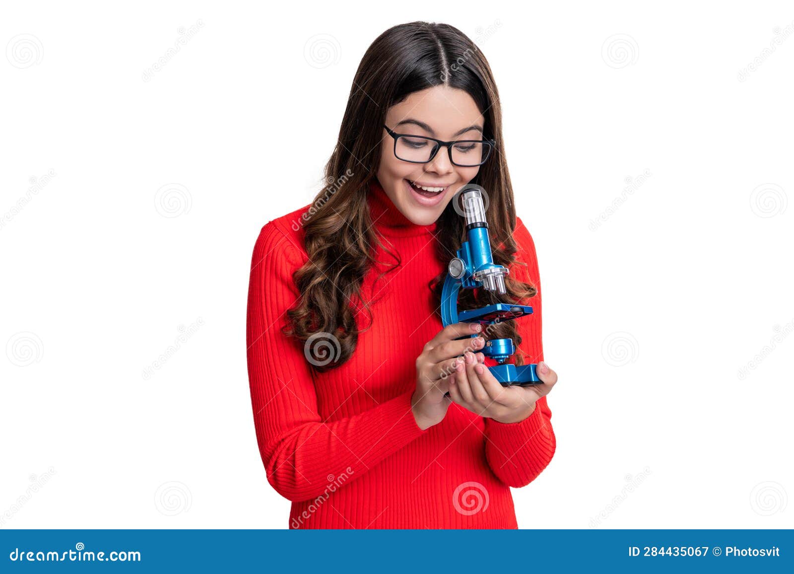 Study Biology at School. Biology Science for Girl. School Girl with ...