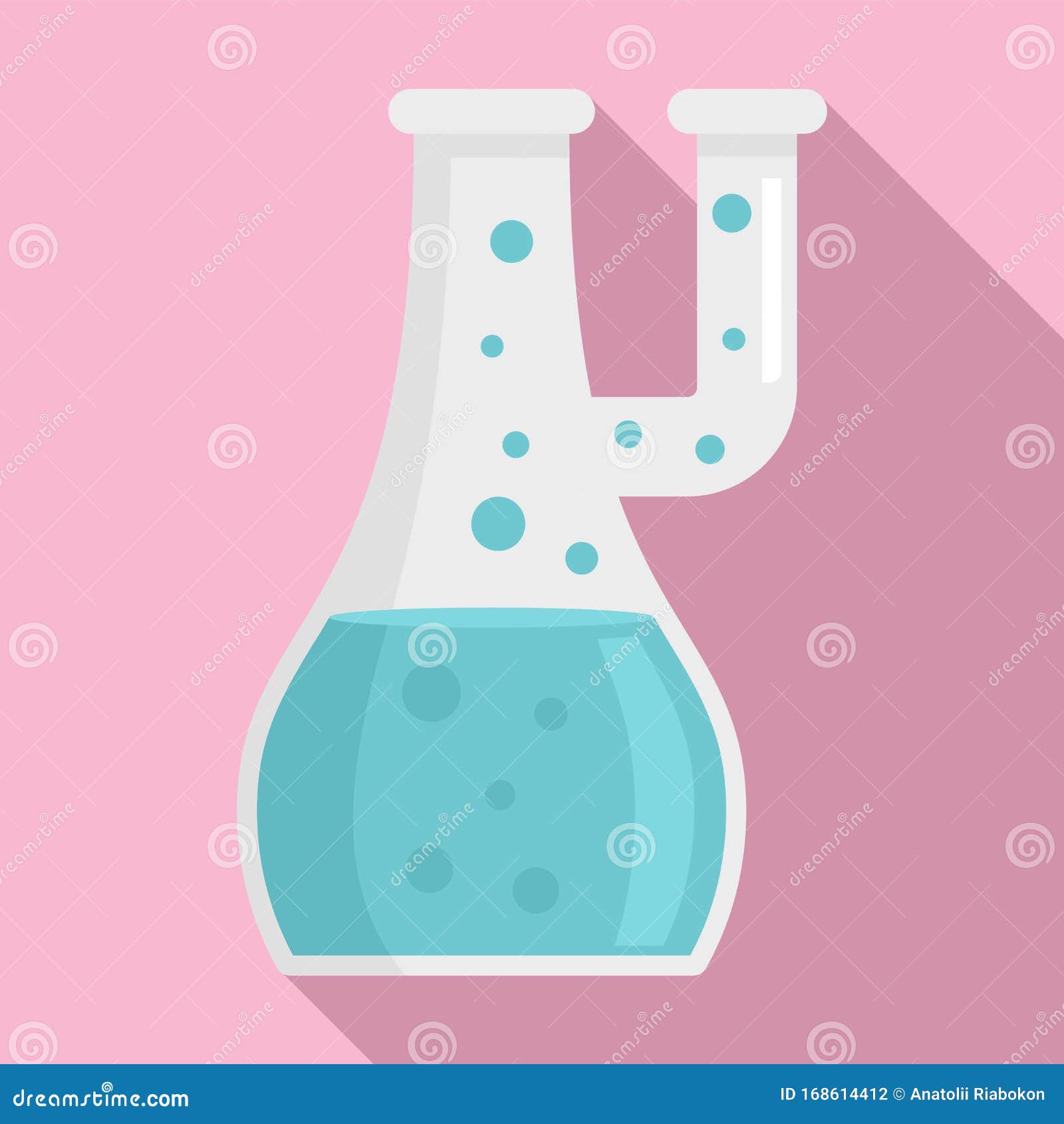 Study Boiling Flask Icon, Flat Style Stock Vector - Illustration of ...