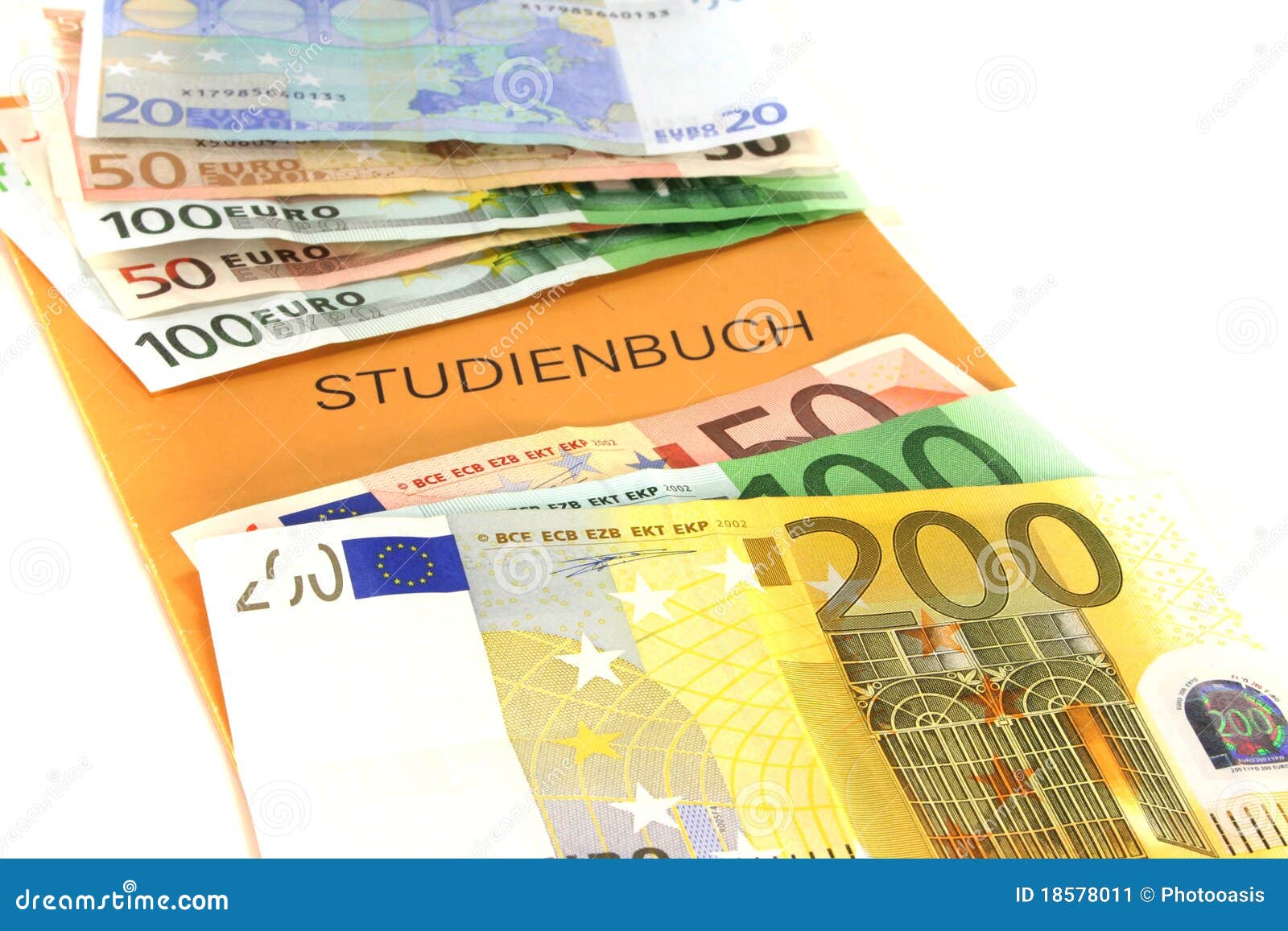 Study book with euro notes stock image. Image of education - 18578011