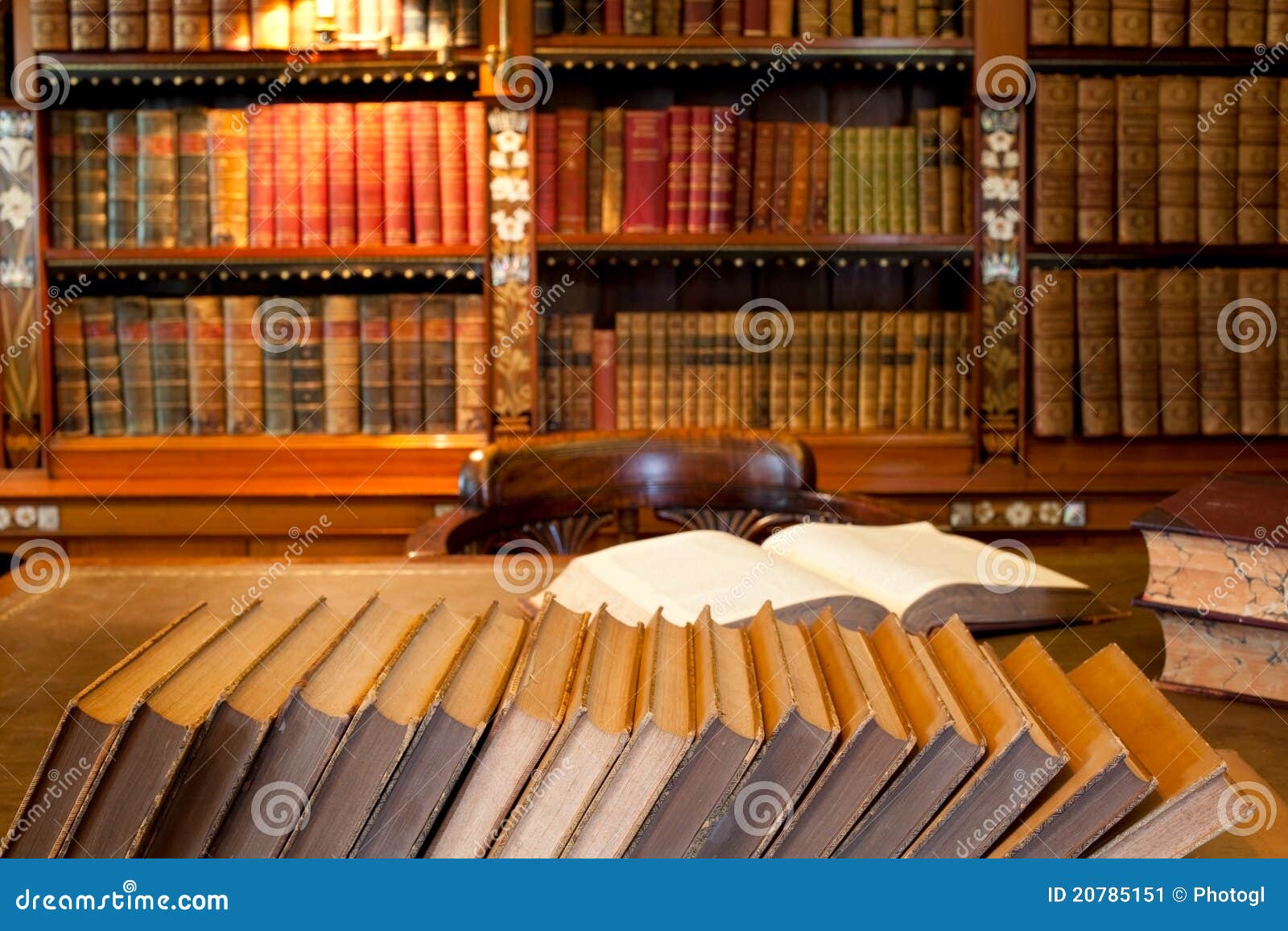 Study bookcase and desk stock image. Image of study, shelves - 20785151