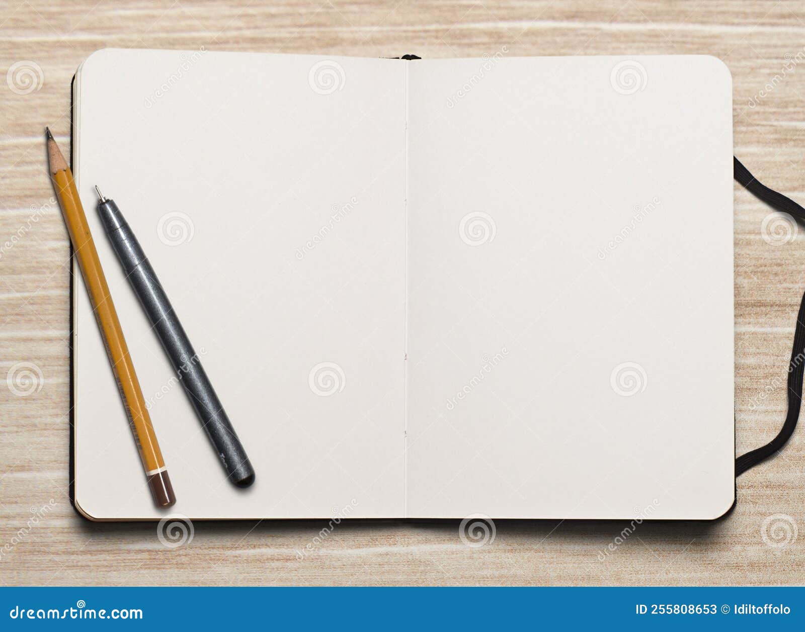 Study Concept with White Notebook Stock Image - Image of pencil ...
