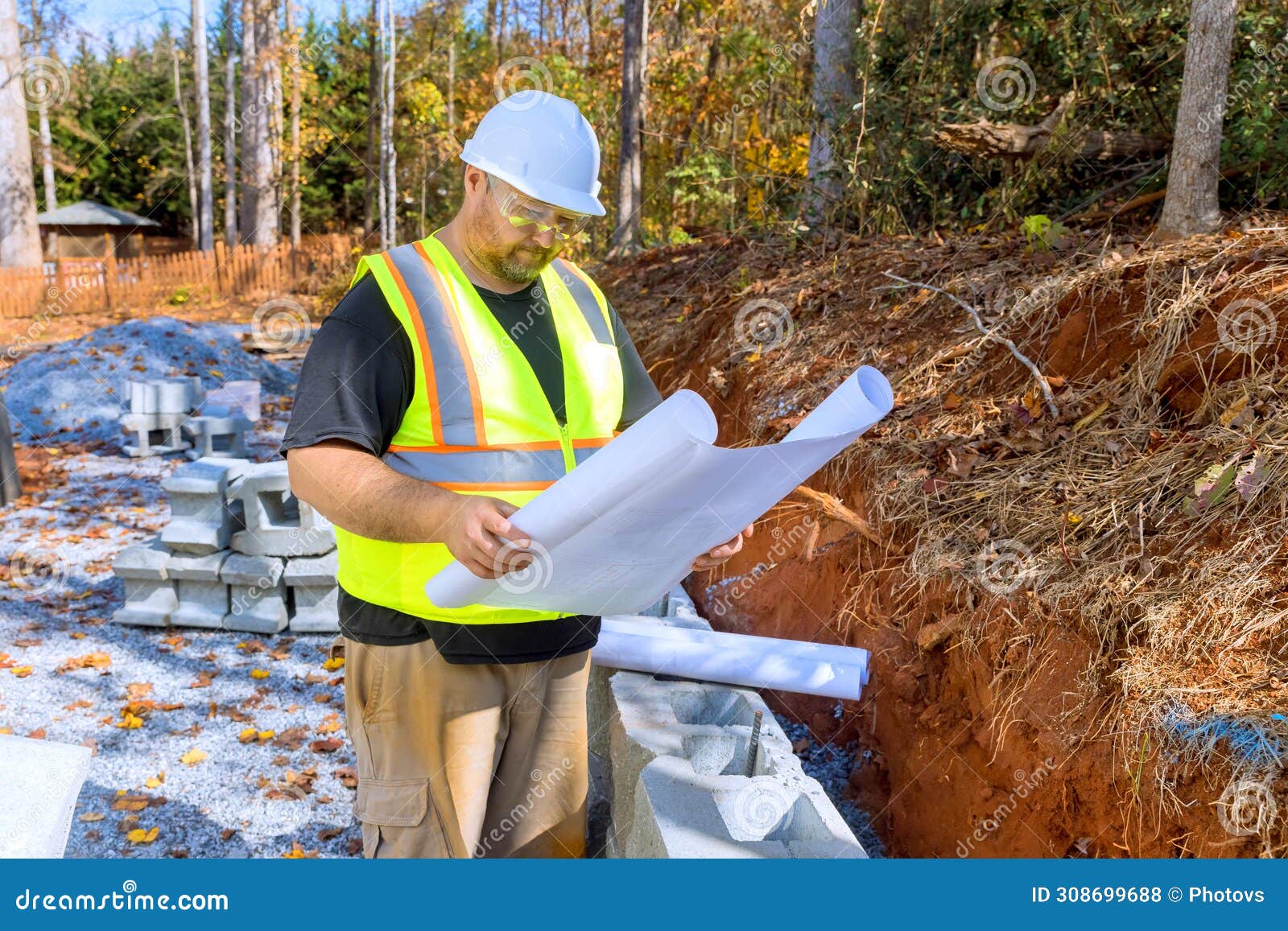 Study by Construction Workers Shows that Blueprint Plans Were Used when ...