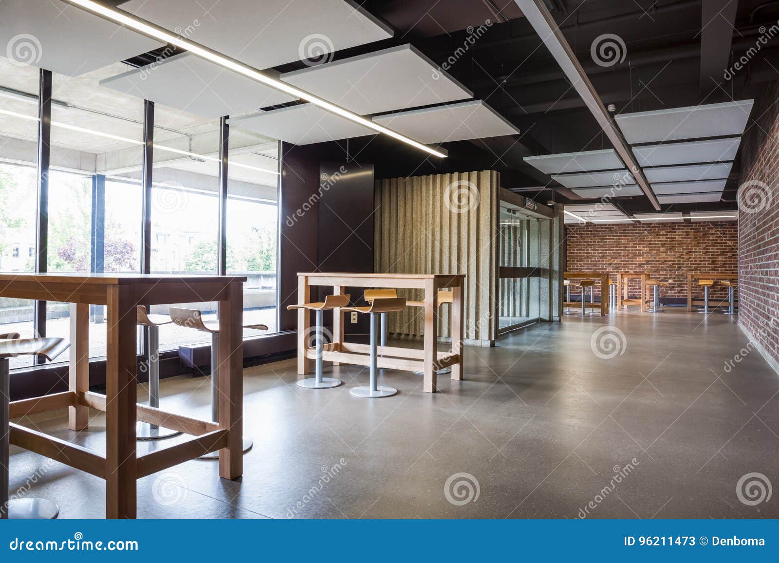 Study Corridor on the Window Stock Image - Image of open, concrete ...