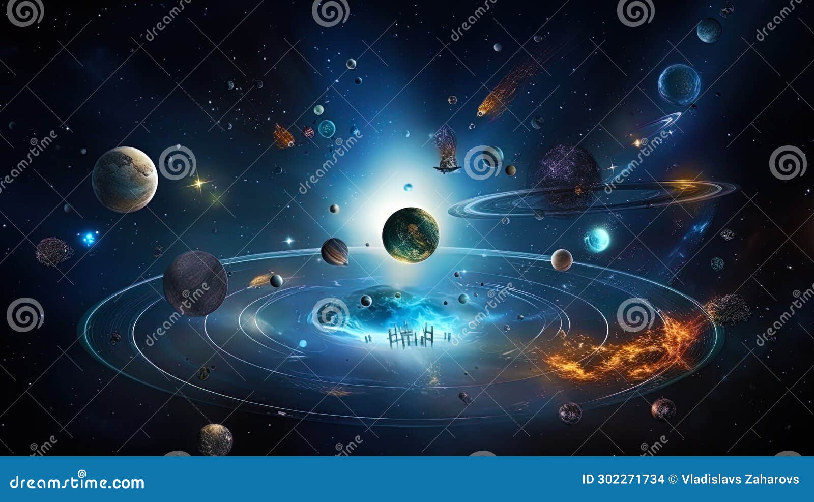 The Study of the Cosmos in the Space Agency Stock Illustration ...