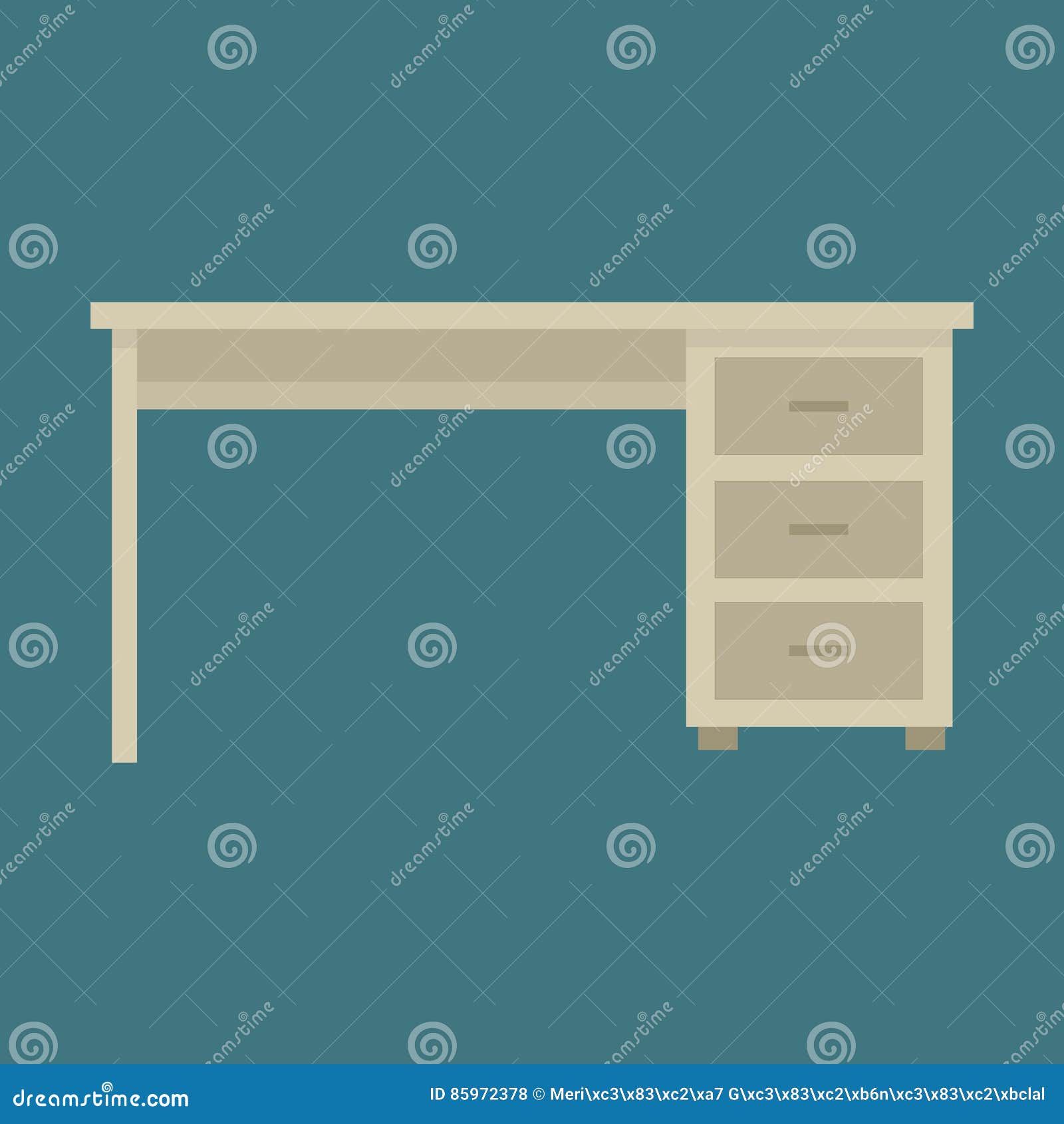 Study desk stock vector. Illustration of office, furniture - 85972378
