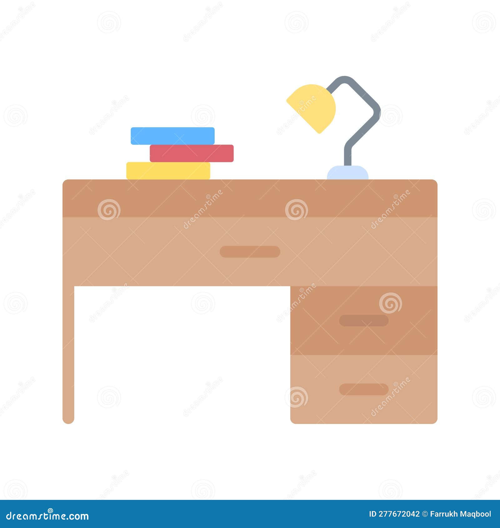 Study Desk icon image. stock illustration. Illustration of isolated ...