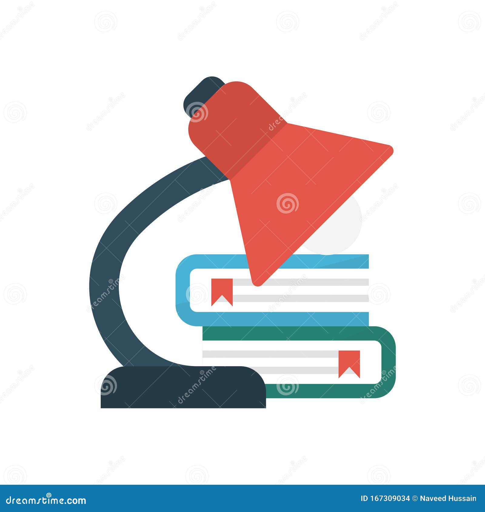 Study Desk Vector Flat Color Icon Stock Illustration - Illustration of ...
