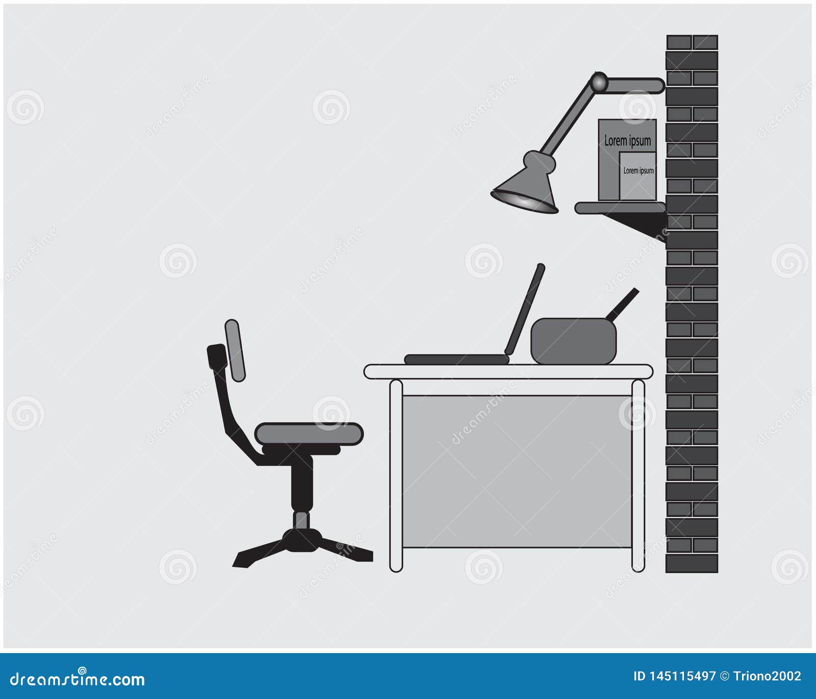 Study Desk or Work Desk Visible from the Side Stock Vector ...